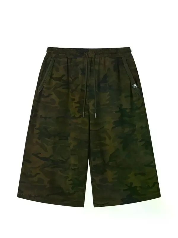 MINI CREAM Camouflage Print Knee-length Shorts - Green