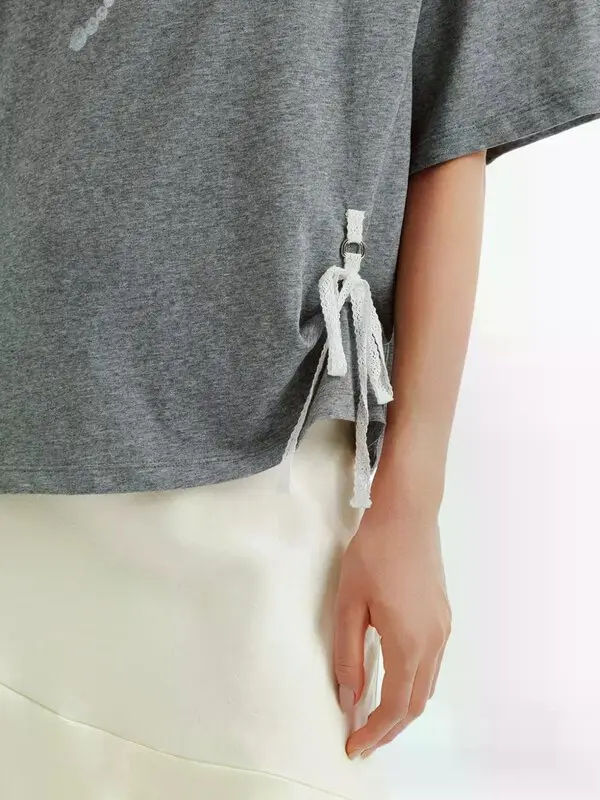 B+AB Bow Print Lace-up T-shirt