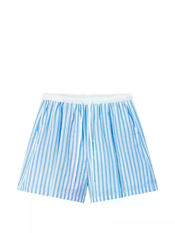 B+AB Vertical Stripe Drawstring Mini Shorts