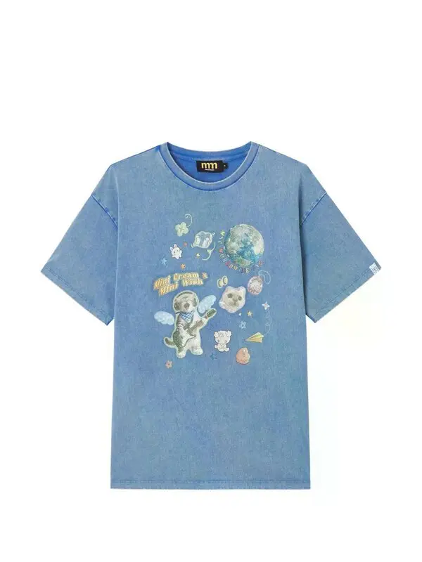 MINI CREAM Graphic Print T-shirt - Blue