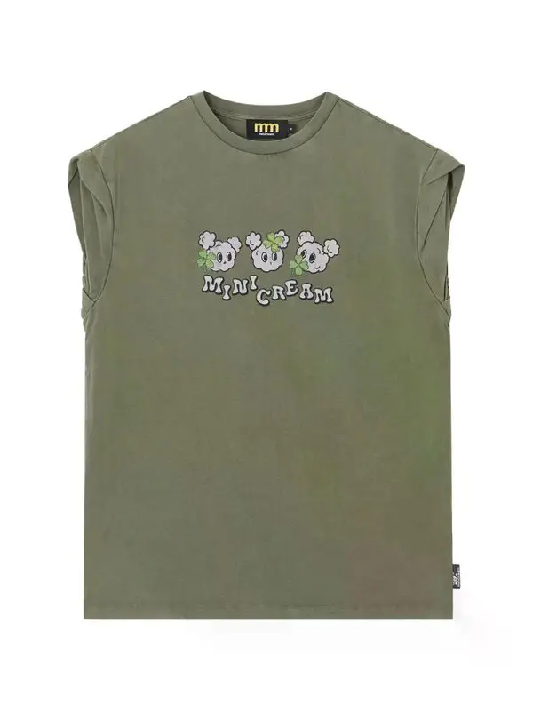 MINI CREAM Graphic Print Sleeveless T-shirt