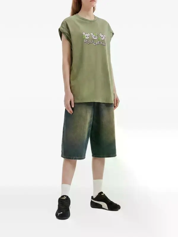 MINI CREAM Graphic Print Sleeveless T-shirt