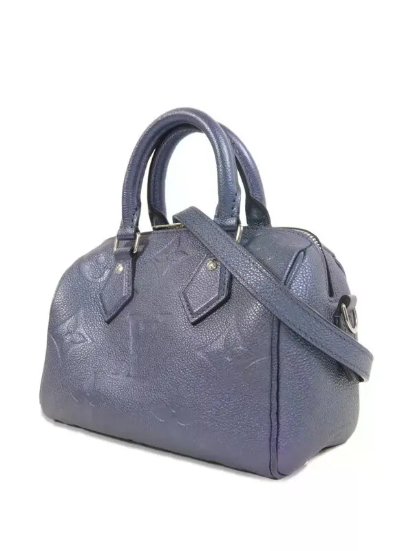 LOUIS VUITTON Speedy Bandoulière 20 Monogram Empreinte Tote Bag - Blue