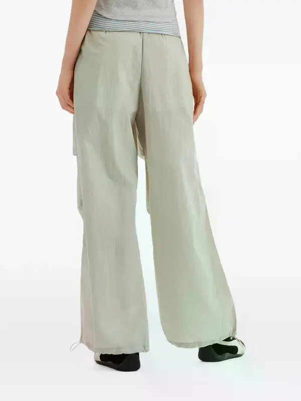 MINI CREAM Lace-pocket Wide-leg Trousers