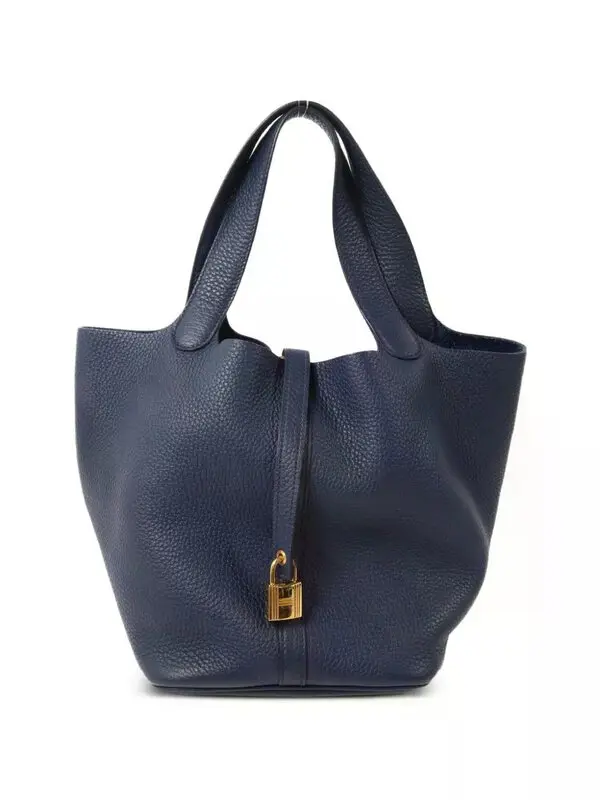 Hermès Mm 22 Picotin Lock Tote Bag - Blue