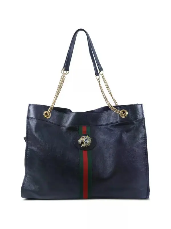 Gucci Rajah Calfskin Tote Bag - Black