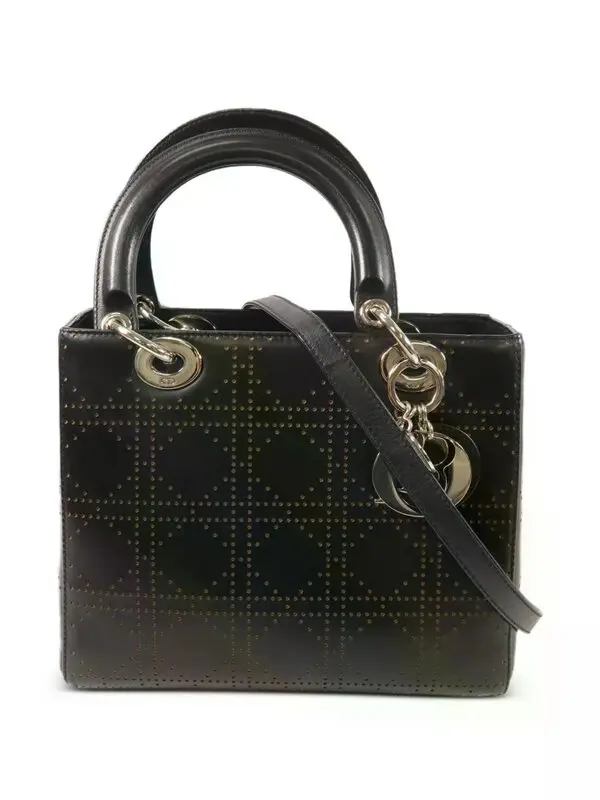 Dior Lady Leather Tote Bag - Black