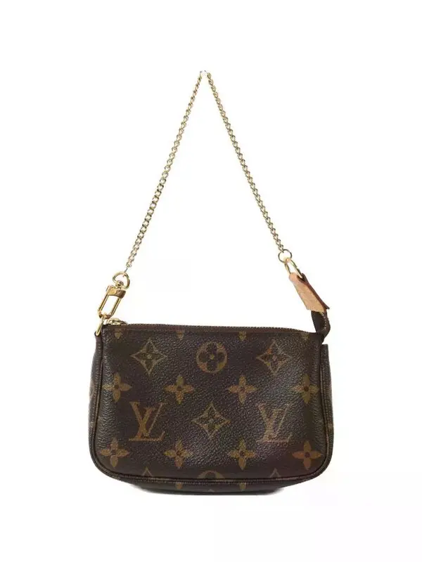 LOUIS VUITTON Mini Pochette Monogram Canvas Shoulder Bag - Brown
