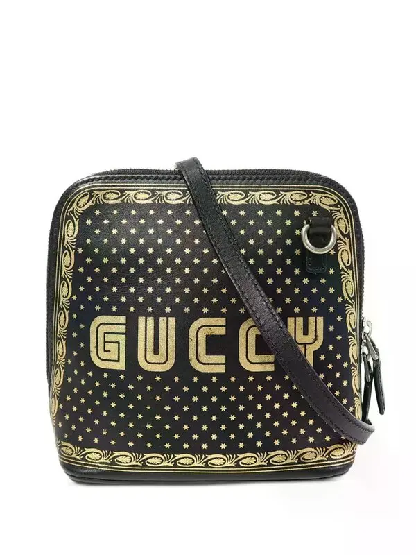 Gucci Mini Sega Star-print Calfskin Shoulder Bag - Black