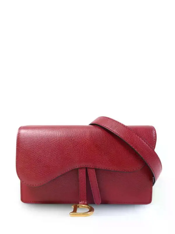 Dior Saddle Leather Belt Bag - Red