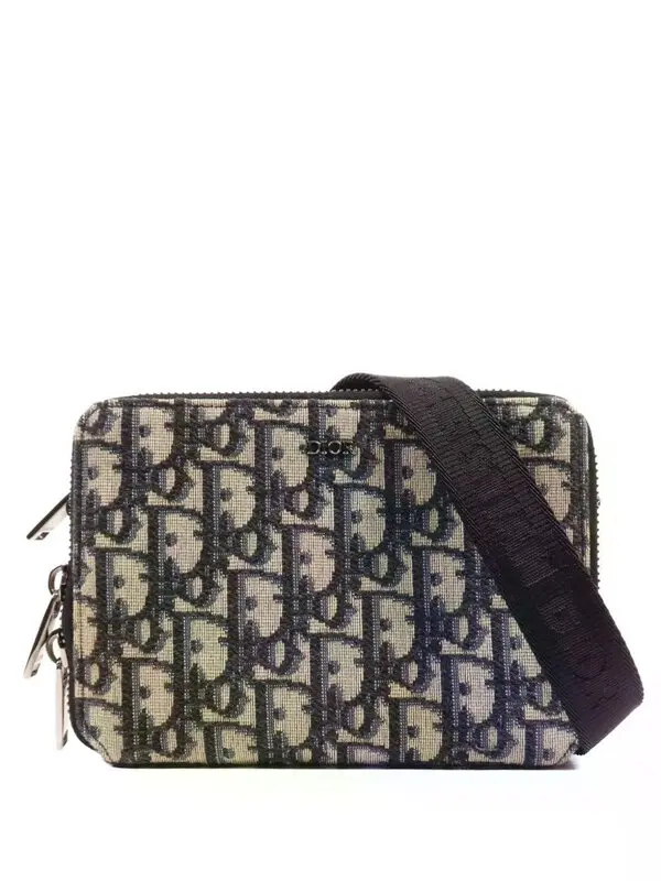 Dior Oblique Canvas Zipped Shoulder Bag - Neutrals