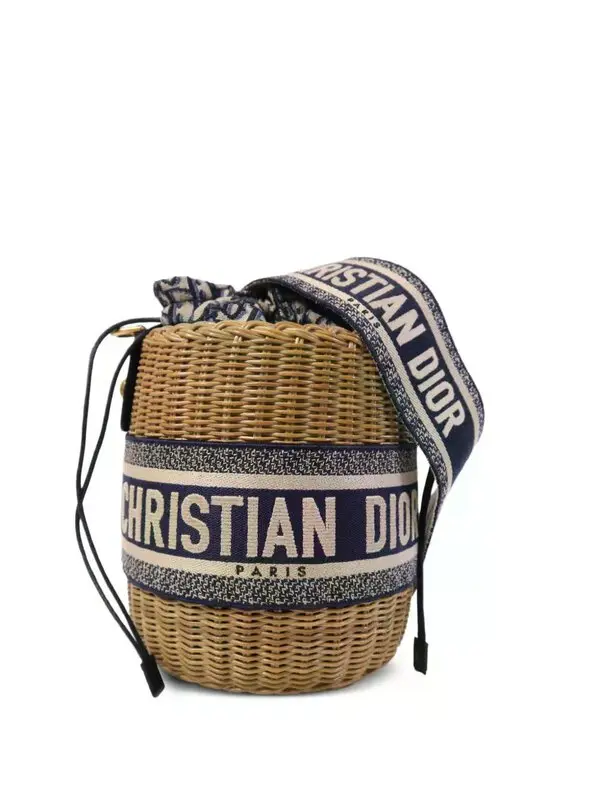 Dior Oblique Wicker Bucket Bag