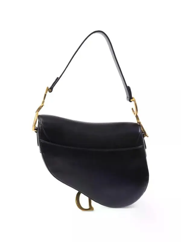 Dior Saddle Leather Shoulder Bag - Black