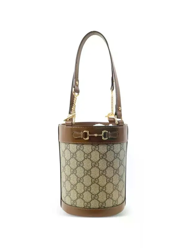 Gucci 1955 Gg Horsebit Bucket Bag - Neutrals
