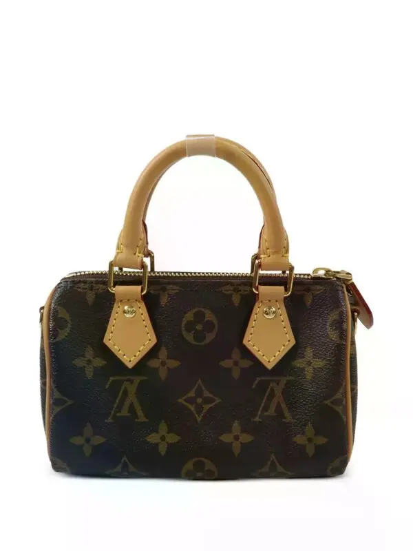 LOUIS VUITTON Monogram Nano Speedy Tote Bag - Brown