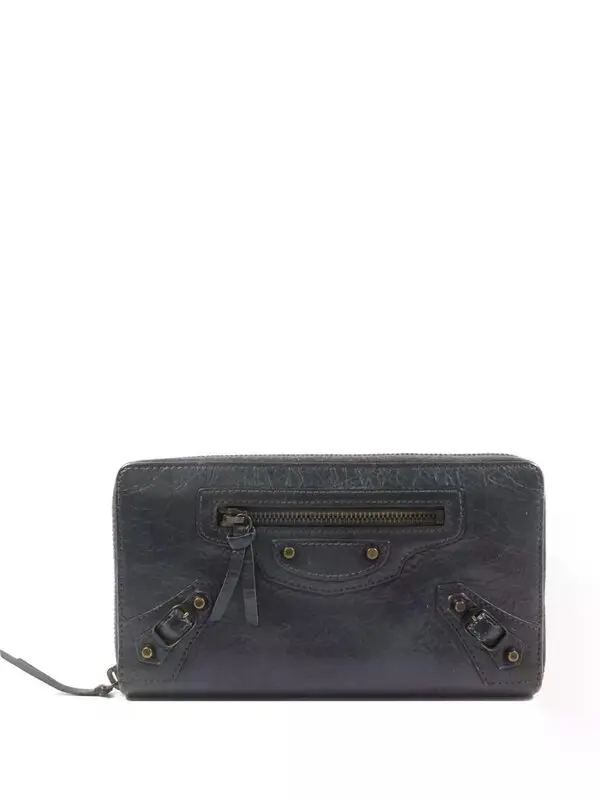 Balenciaga Stud-embellished Leather Wallet