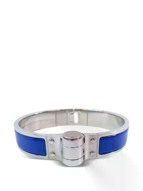 Hermès Charnière Enamel Bracelet - Silver
