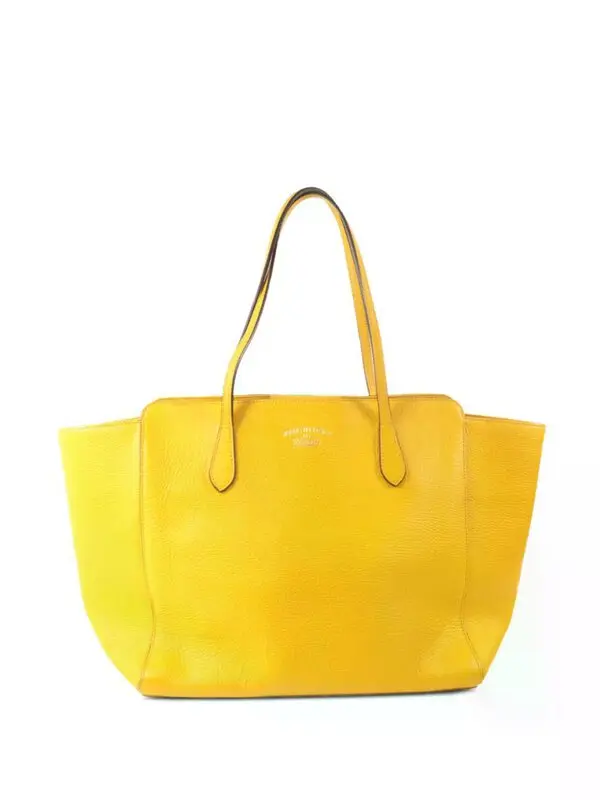 Gucci Large Swing Leather Tote Bag - Yellow