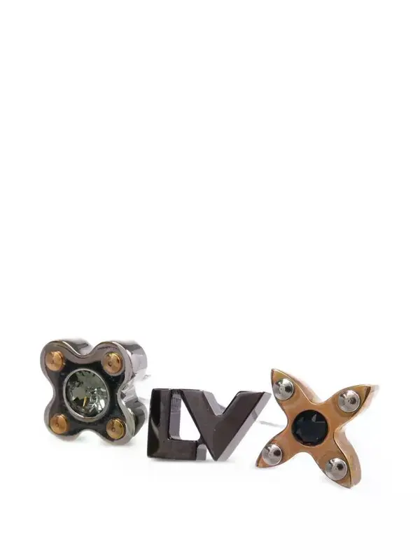 LOUIS VUITTON Love Letters Mismatched Stud Earrings
