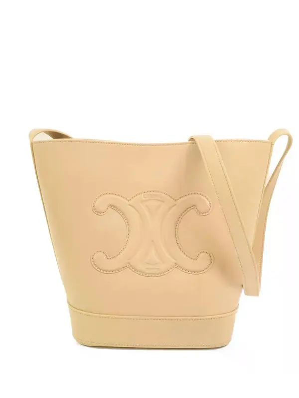 Celine Embossed Triomphe Shoulder Bag - Neutrals