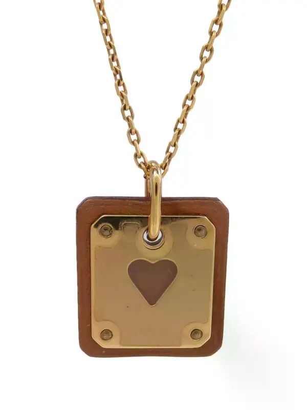 Hermès As De Coeur Leather Necklace