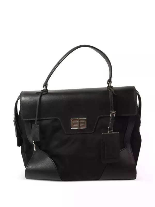 Prada Tessuto Saffiano Handbag - Black
