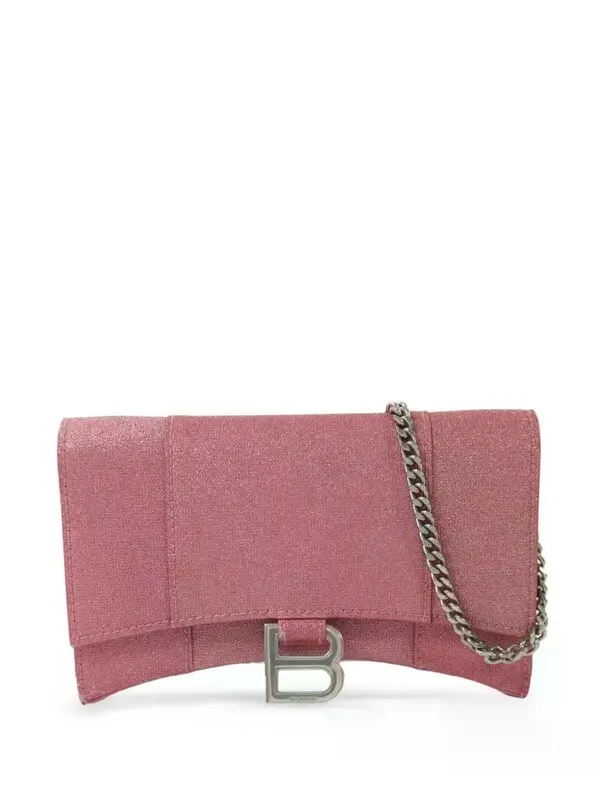 Balenciaga Mini Hourglass B Logo Chain Wallet