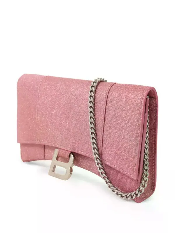 Balenciaga Mini Hourglass B Logo Chain Wallet