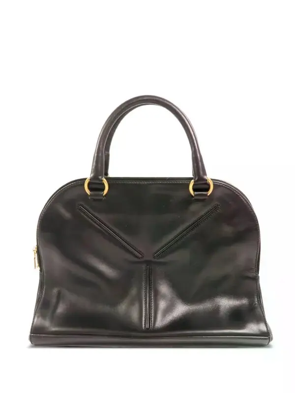 Saint Laurent Rive Gauche 32 Leather Tote Bag - Black