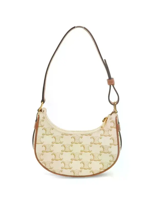 Celine Mini Ava Shoulder Bag In Triomphe Canvas
