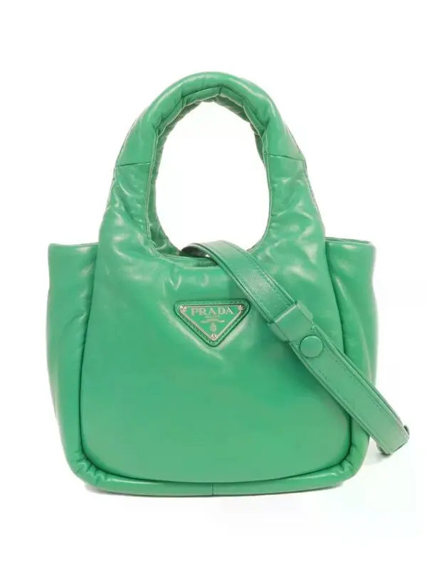 Prada Padded Leather Tote Bag - Green