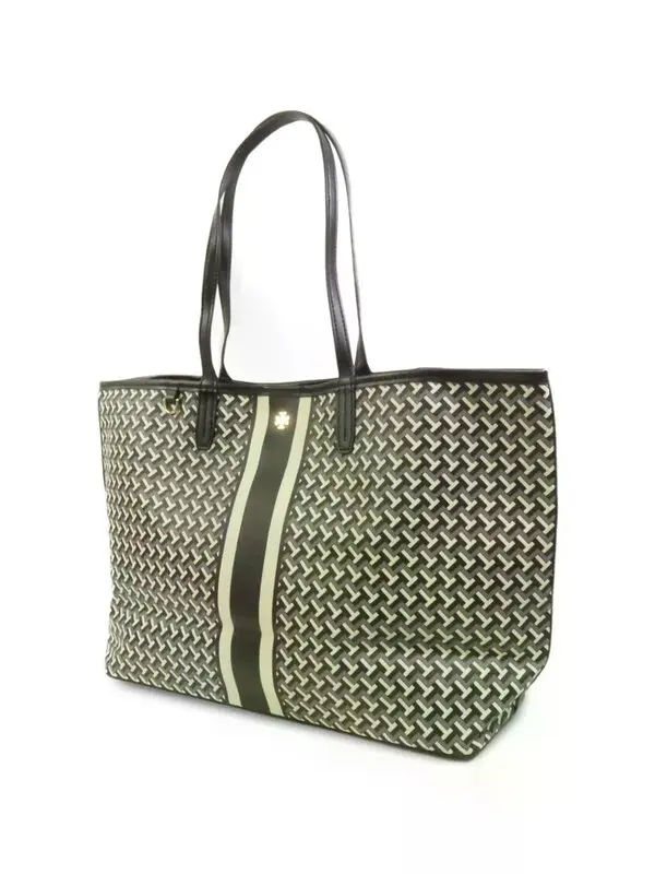 Tory Burch Geometric Stripe Tote Bag - Black