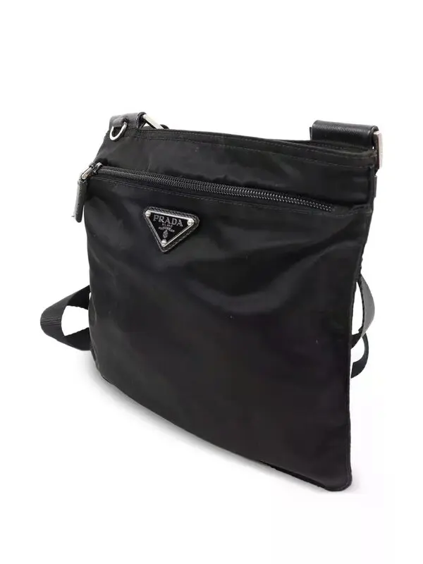 Prada Enamel Triangle Logo Shoulder Bag