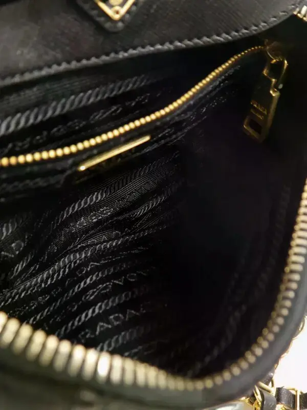 Prada Enamel Triangle Chain Shoulder Bag