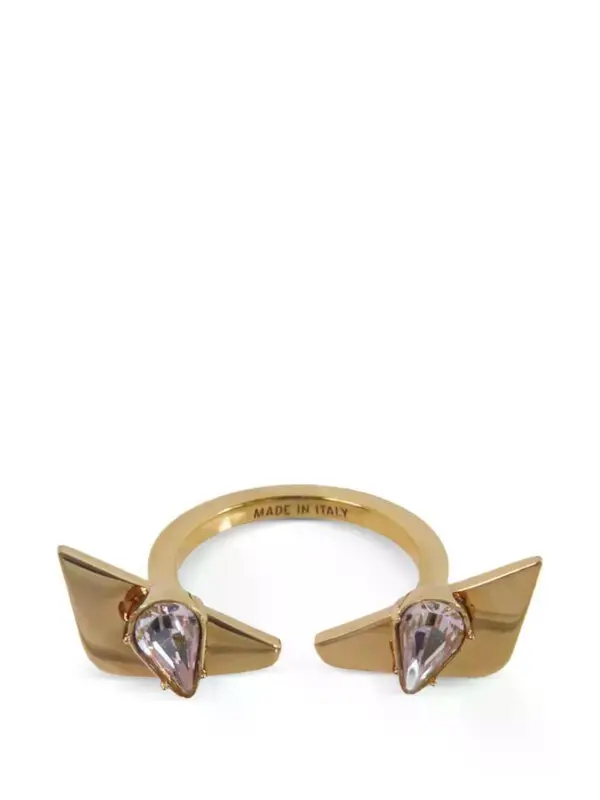 Fendi Monster Crystal Ring - Gold