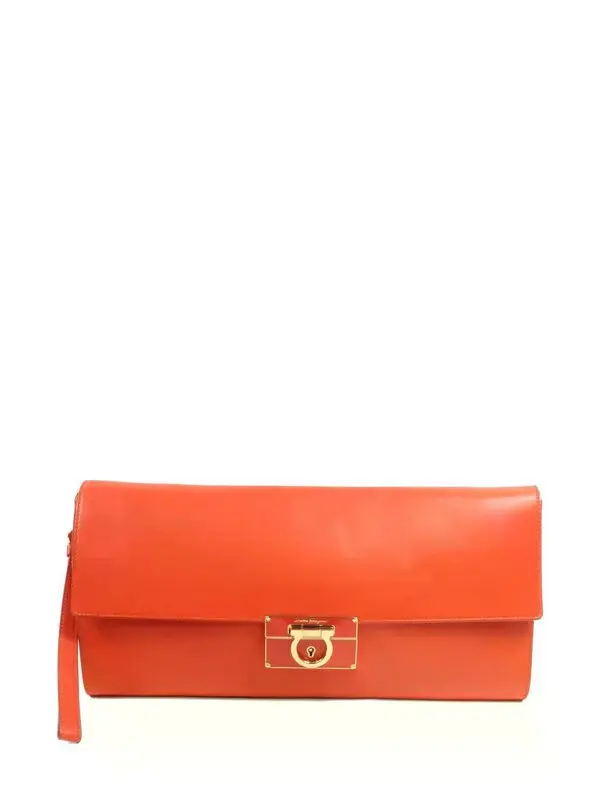 FERRAGAMO Flip-lock Clutch Bag - Orange