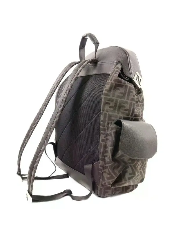 Fendi Ff Logo Canvas Backpack