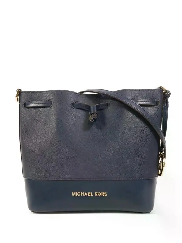 Michael Kors Drawstring Leather Shoulder Bag - Blue