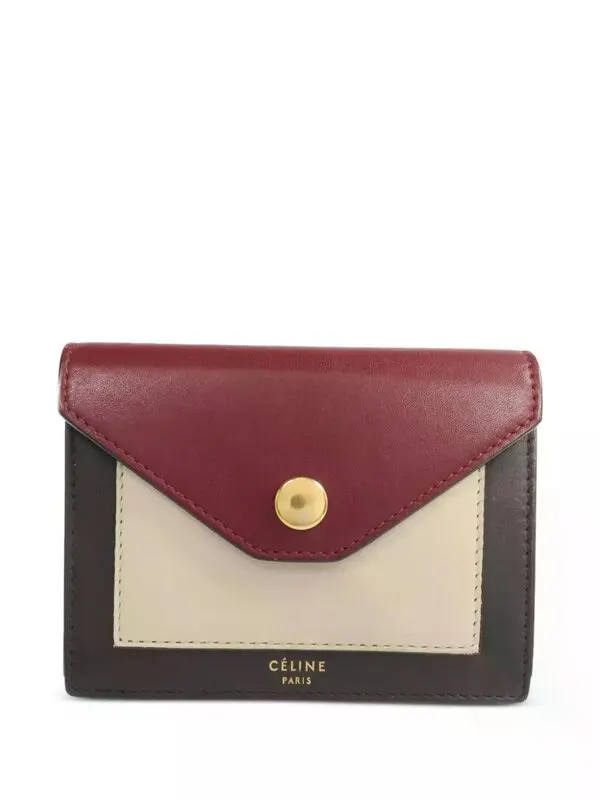 Celine Envelope-flap Leather Card Case - Brown