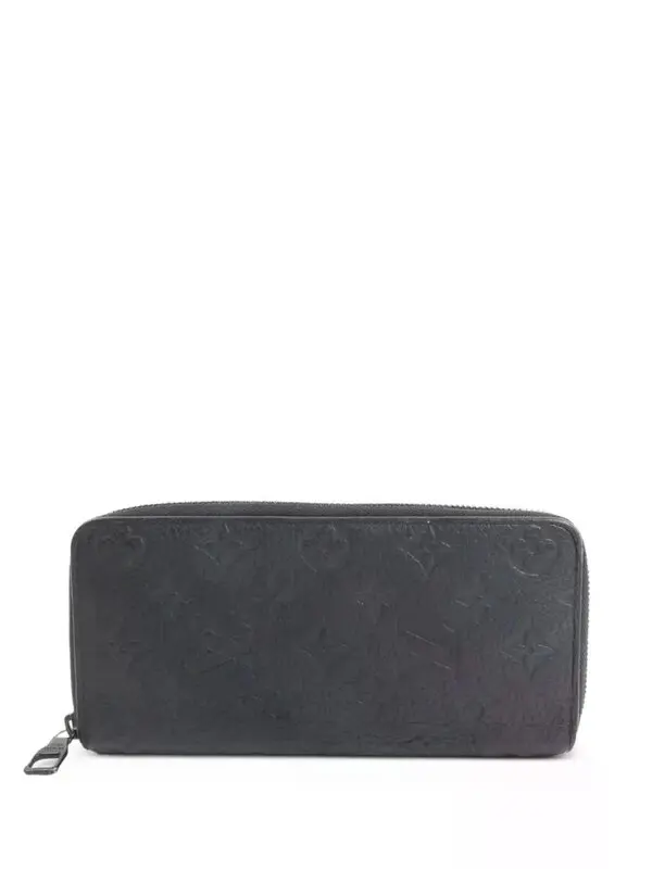 LOUIS VUITTON Zip-around Taurillon Monogram Wallet - Black
