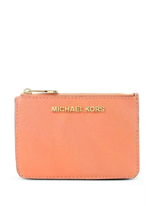 Michael Kors Leather Logo-plaque Coin Purse - Orange