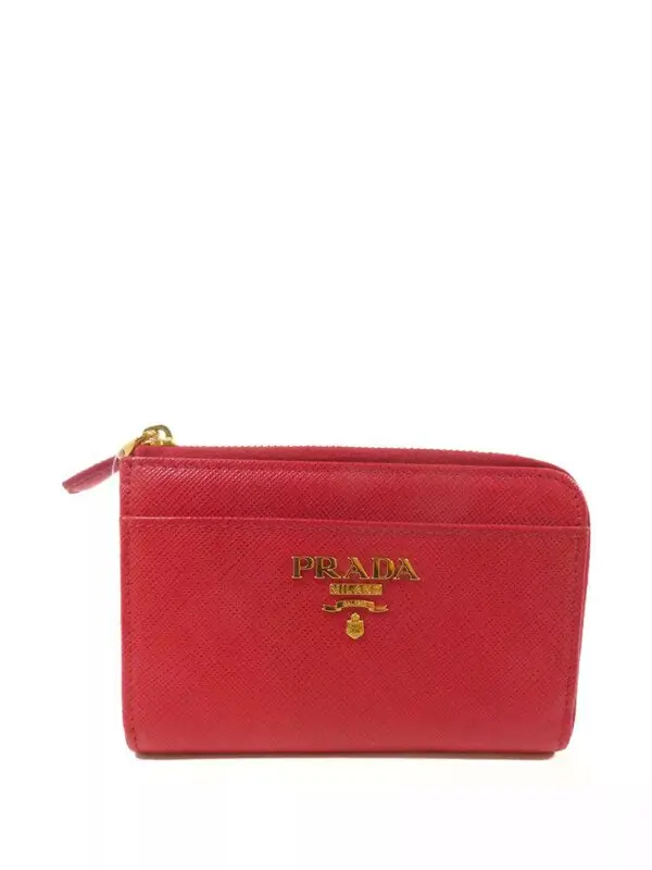 Prada Saffiano Leather Coin Case - Red