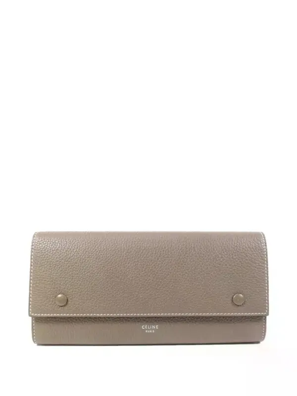 Celine Grained Leather Long Wallet - Grey