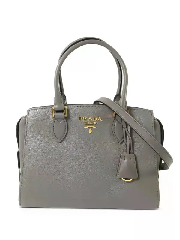 Prada Logo Detail Tote Bag - Grey
