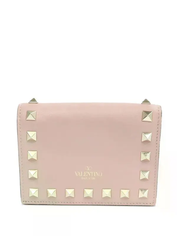 Valentino Garavani Rockstud Bi-fold Calfskin Wallet - Pink