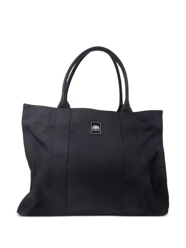 Balenciaga Trade Logo Patch Tote Bag - Black