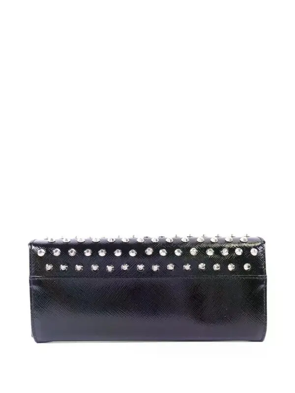 Prada Studded Saffiano Wallet - Black