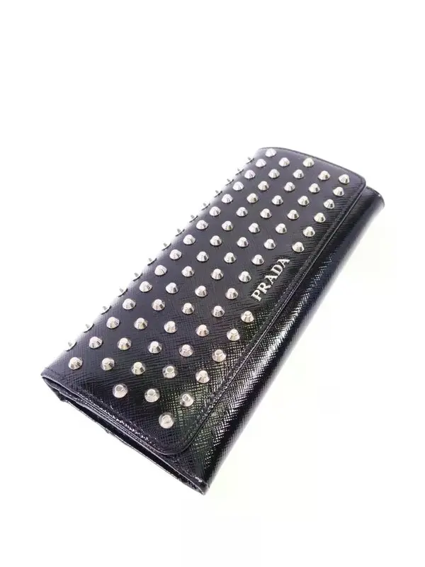 Prada Studded Saffiano Wallet