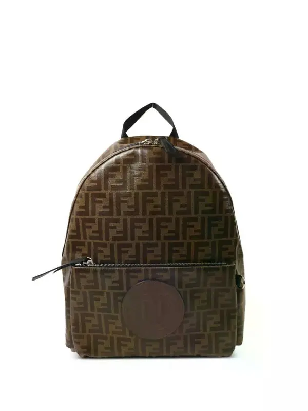 Fendi Ff Logo Coated Canvas Backpack
