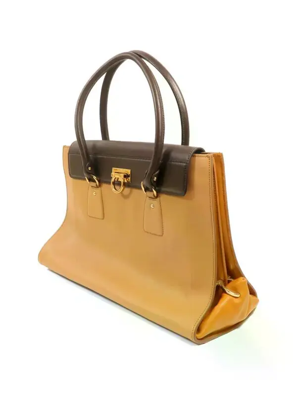 FERRAGAMO Gancini Calfskin Handbag - Neutrals